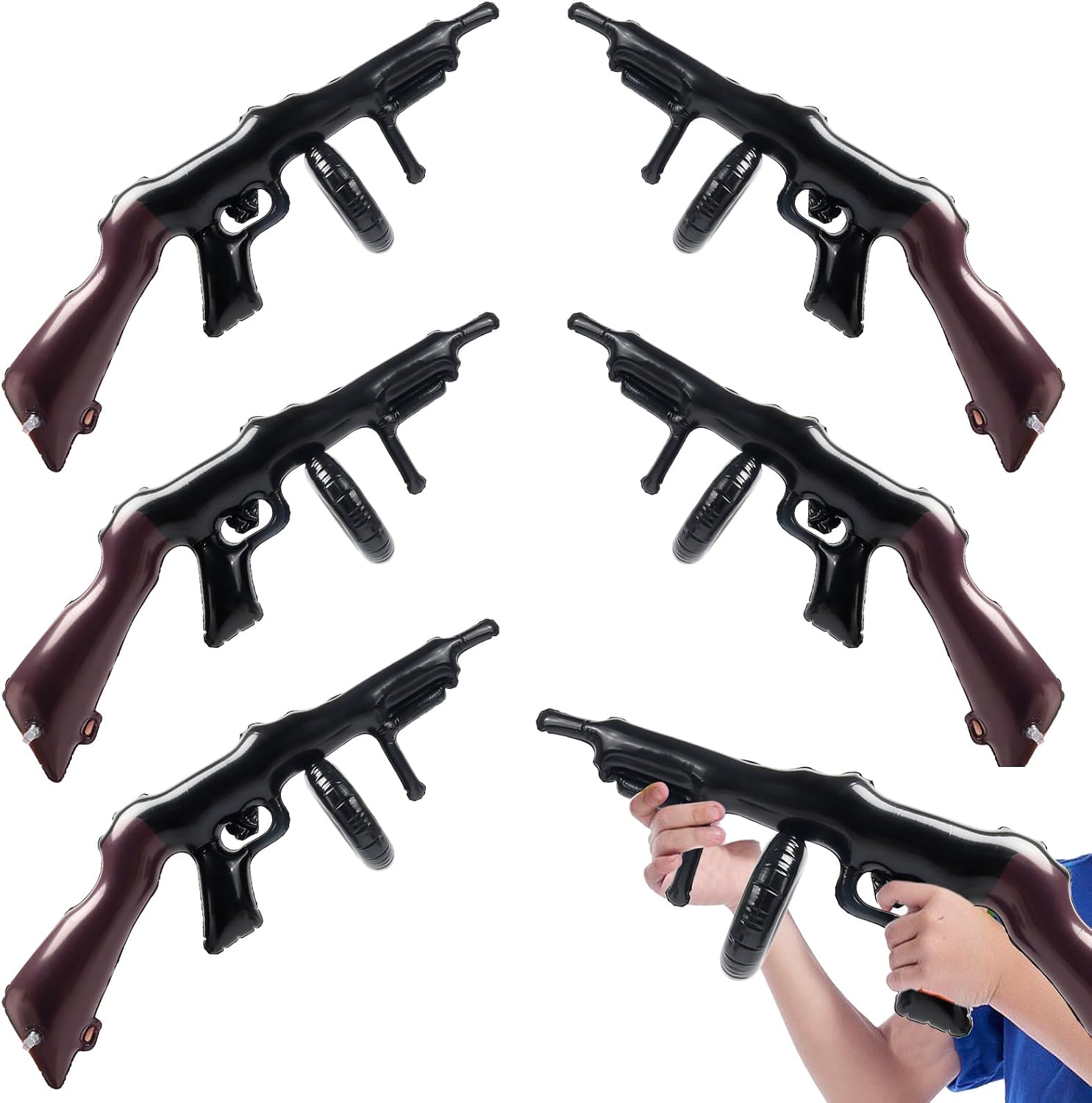Amazon.com: 6 Pieces Inflatable Gun Props 31.5 Inch Party Game ...