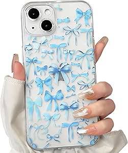 Amazon.com: NITITOP Compatible with iPhone 14 Plus Case Cute Clear Bowknot Design for Women ...