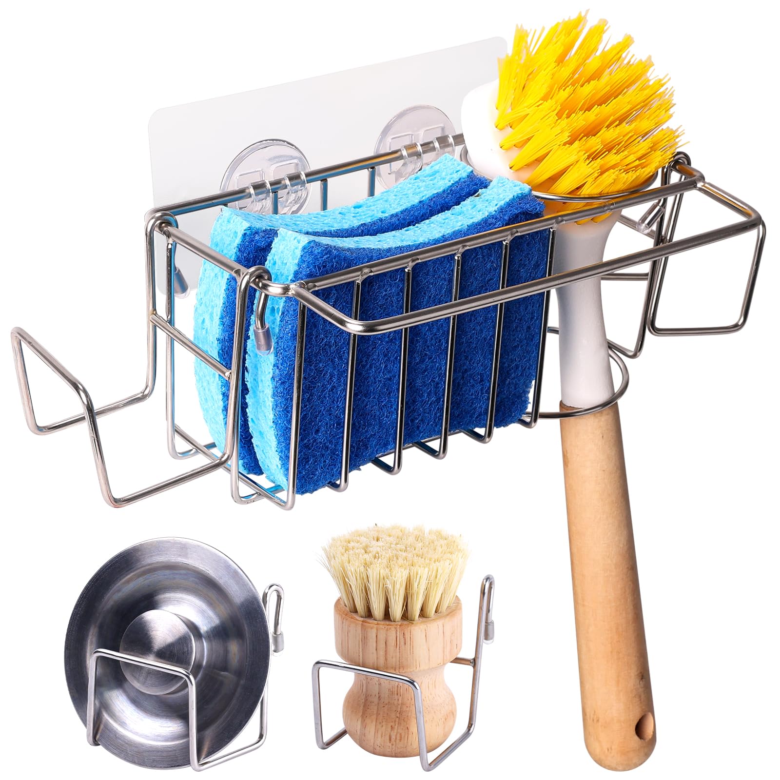 Amazon.com - Sponge Holder for Kitchen Sink, 5-In-1 Sink Caddy for Dish ...