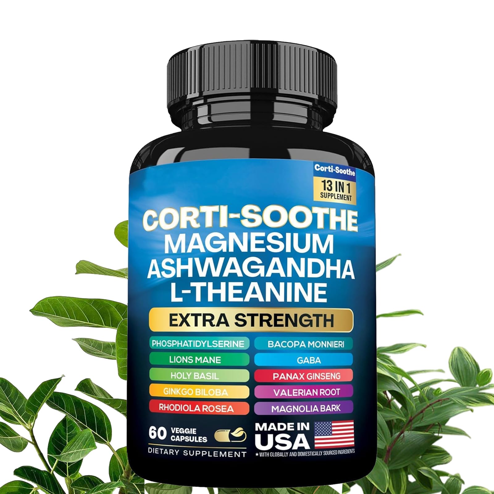 Buy (60 s) Corti-Soothe Cortisol Supplement Magnesium Glycinate 200mg L ...