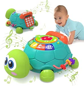 Amazon.com: KaeoHye Musical Turtle Baby Toys 6-12 Months，Baby Crawling ...