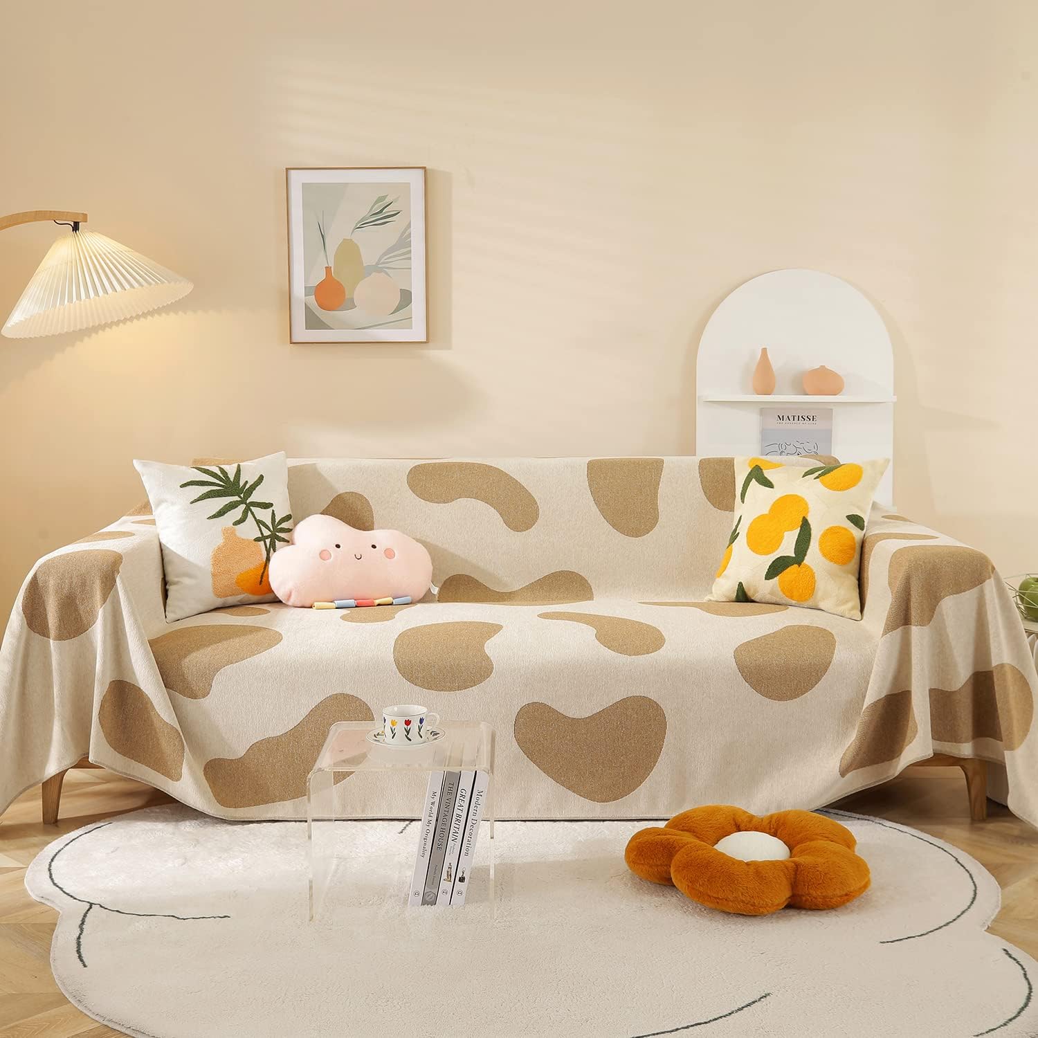 Amazon.com: Meekid Futon Cover with Fun Cow Print Design, Pet-Friendly ...