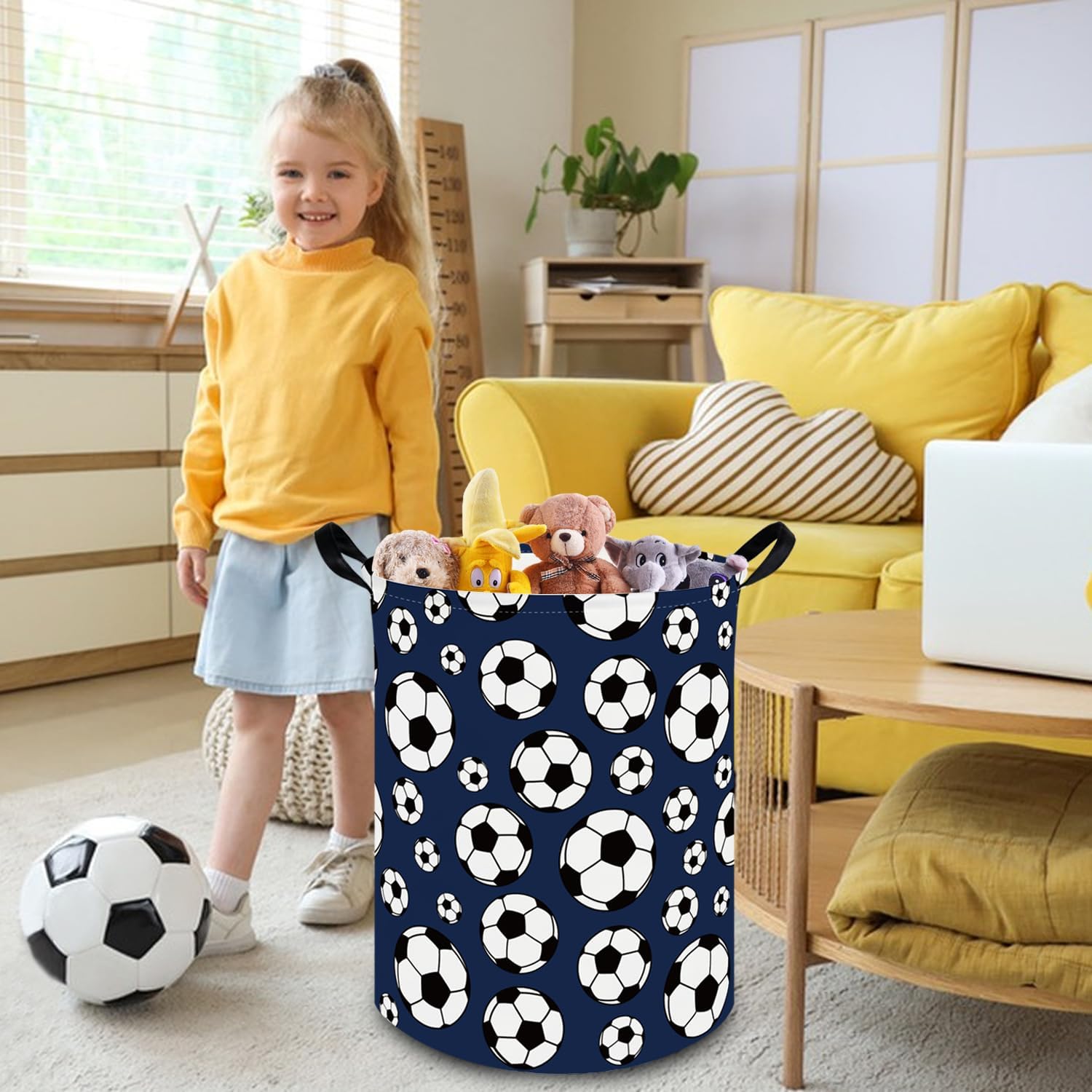 FXOLCSHE Laundry Hamper,Football Soccer Basket Kids Storage Basket,Kids ...