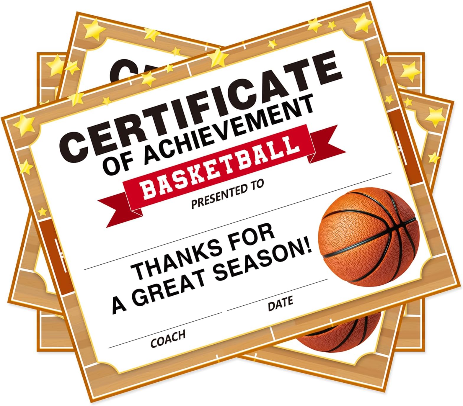 Amazon.com : Basketball Achievement Award Certificates - 30 Basketball ...