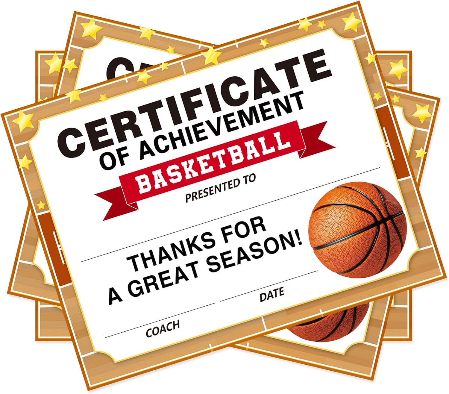 Basketball Achievement Award Certificates - 30 Basketball Team Sports ...