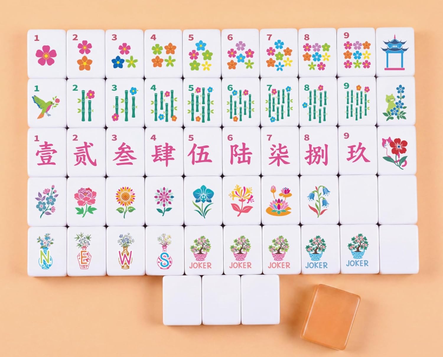 Amazon.com: Arrowbash 160 Pcs Floral American Mahjong Set 1.2 Inch ...