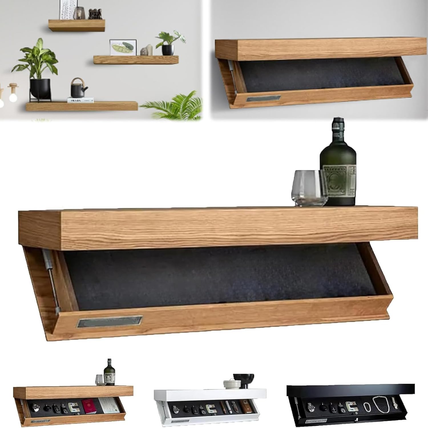 Amazon.com: Hidden Shelf Safe, Magicflap Wall Shelf with Hidden Secret Compartment, Concealed ...