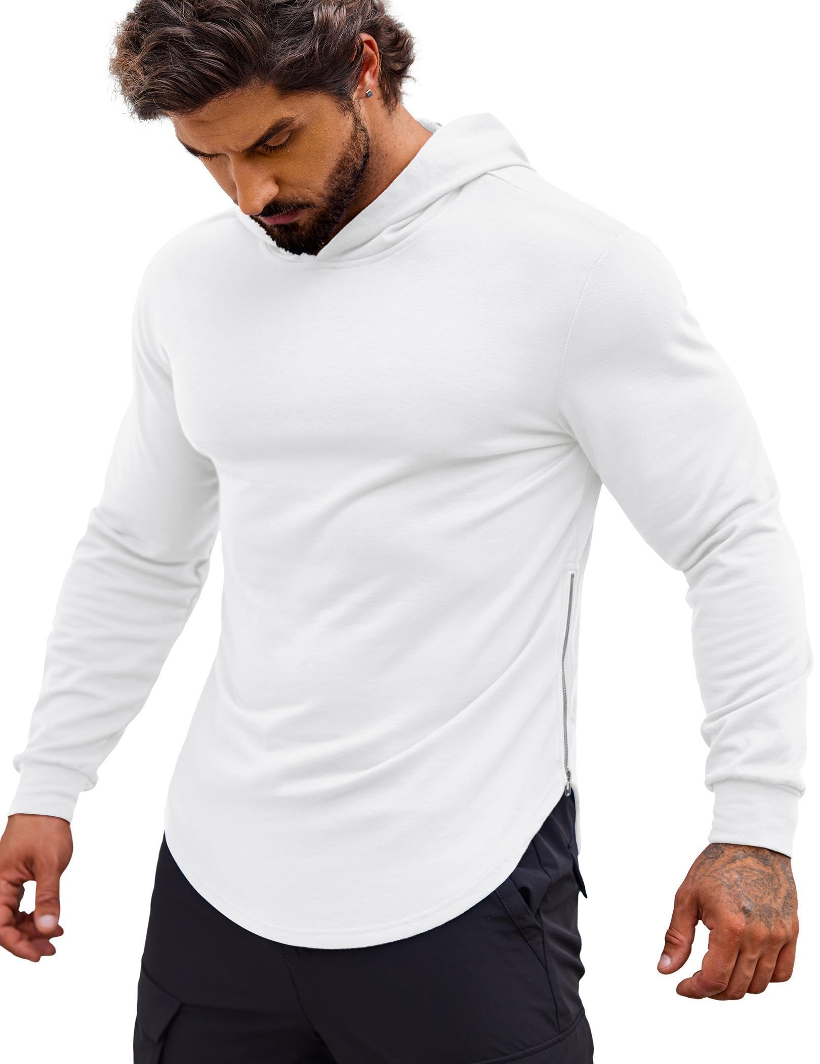 COOFANDY Men's Workout Sweatshirts Long Sleeve Muscle Fit Athletic Gym ...