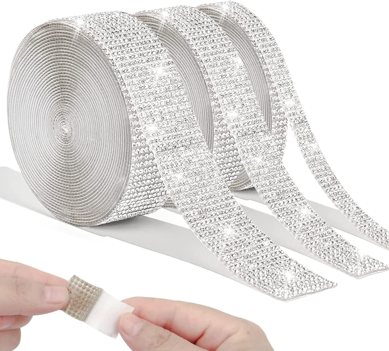 3 Pcs Ruban de Diamant Strass，Rouleau Adhesif Strass 2mm，Auto-Adhésif ...