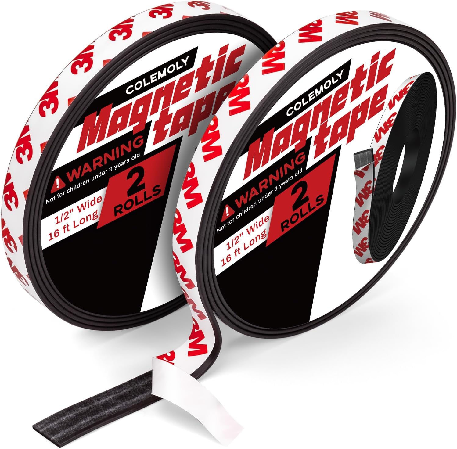 Amazon.com : Magnetic Tape with 3M Adhesive Backing Flexible Magnet ...