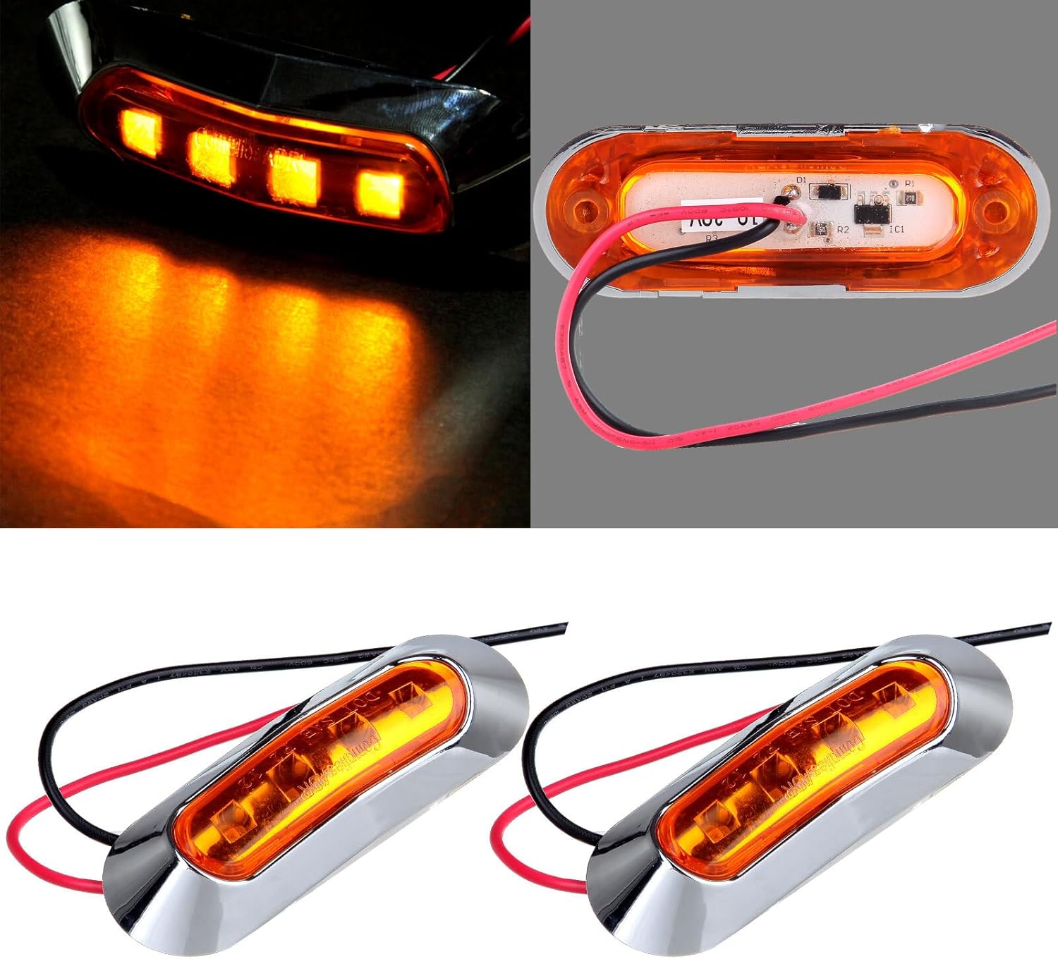 Amazon.com: LBRST 2 x 4 LED Trailer Lights Side Marker Lights Front ...