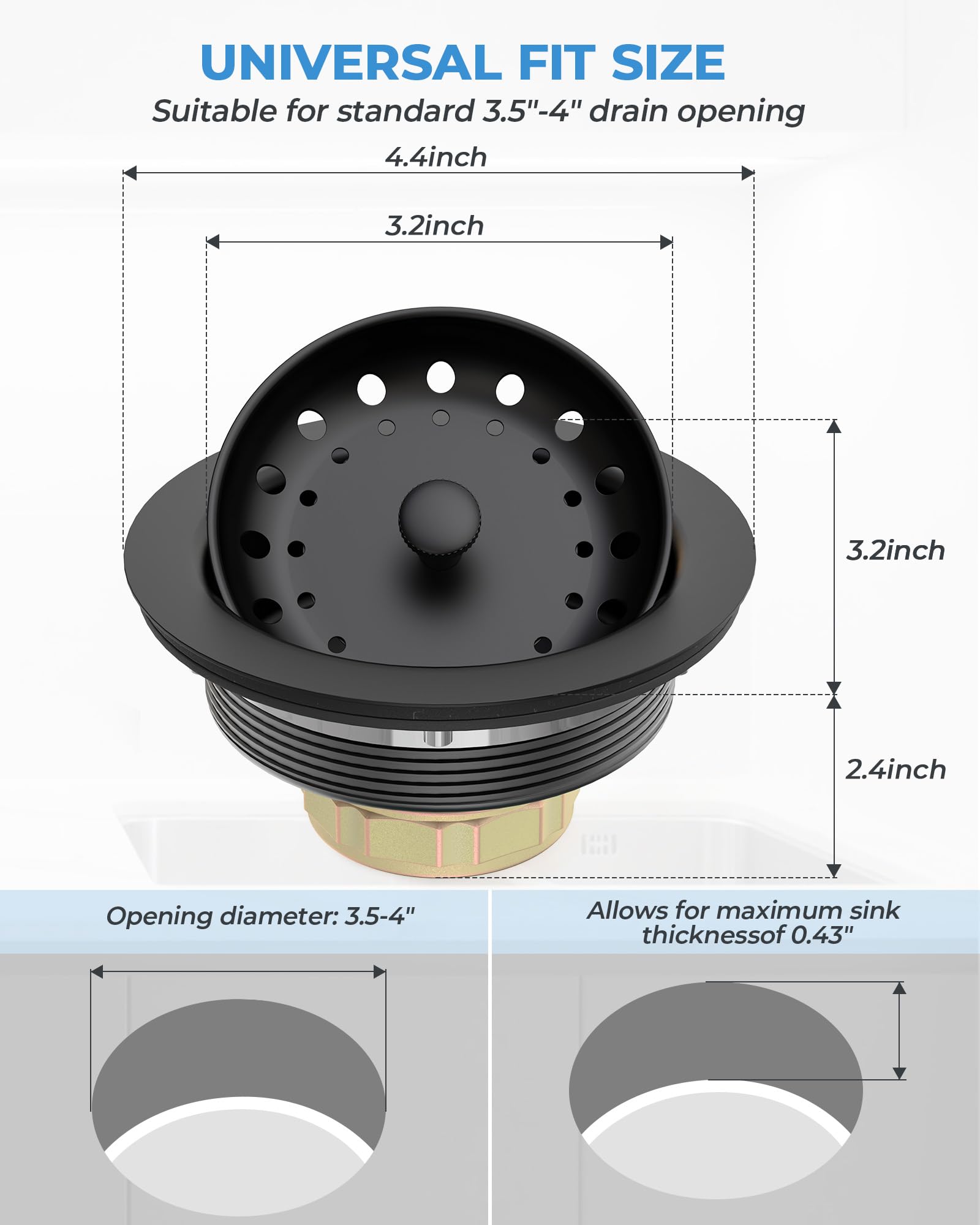 Snapklik.com : 3-1/2 Inch Kitchen Sink Drain