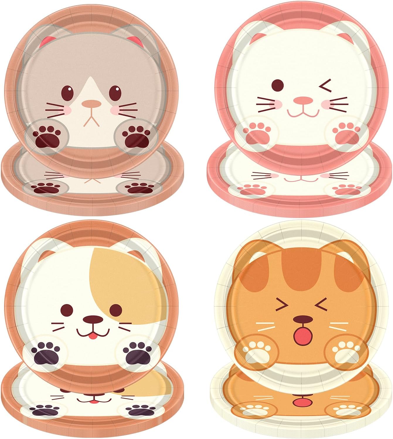 Amazon.com: XJLANTTE 40 PCS Cat Birthday Plates Pet Party Decorations ...