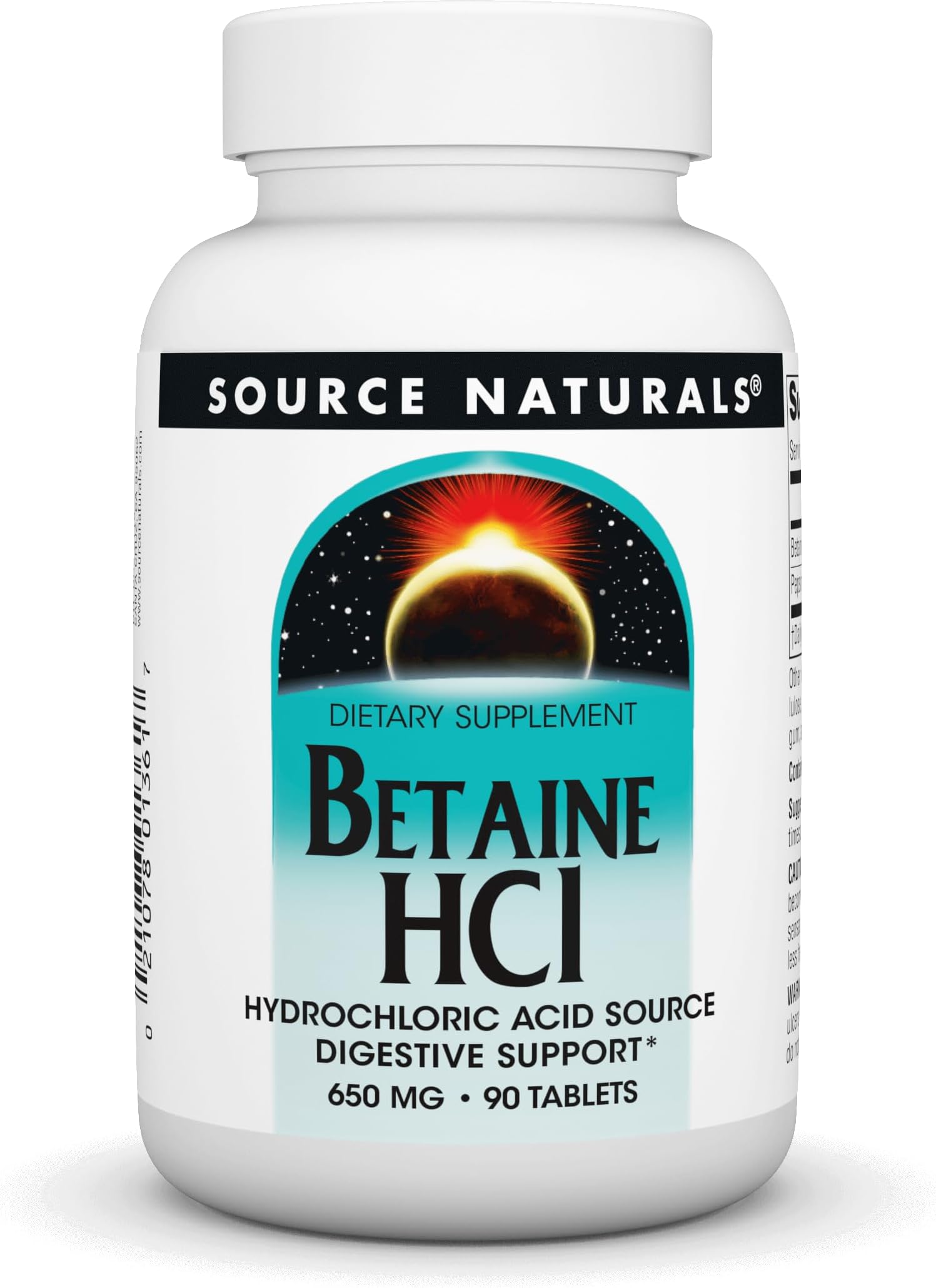 Amazon.com: Source Naturals Betaine HCL 650mg, Inc. 90 Tabs : Health ...