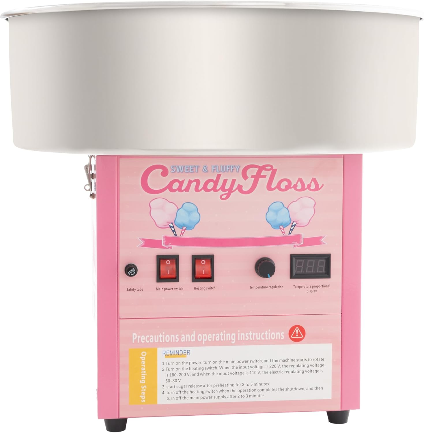 POLLOR Commercial Cotton Candy Floss Making Machine Pink : Amazon.co.uk ...