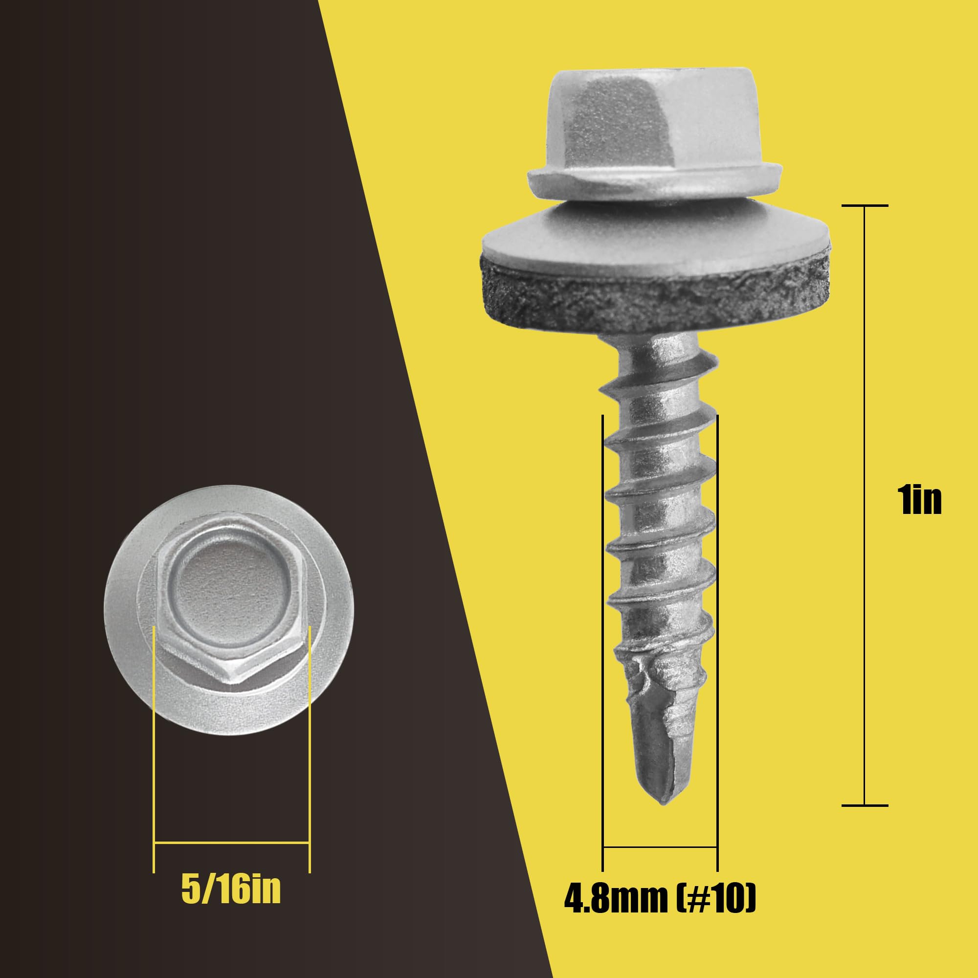 Snapklik.com : JEGONFRI 300pcs #10 X 1 Galvanized Hex Head Self ...