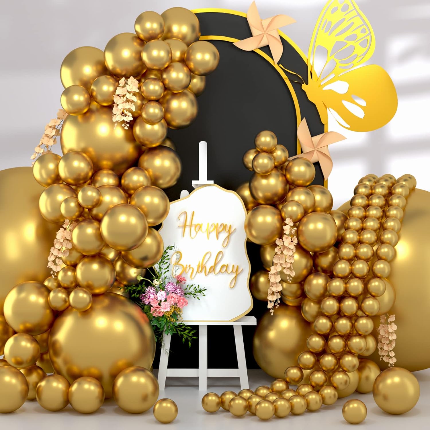 Amazon.com: MOMOHOO Gold Balloons Arch Kit - 60Pcs 36/18/12/10/5 Inch ...