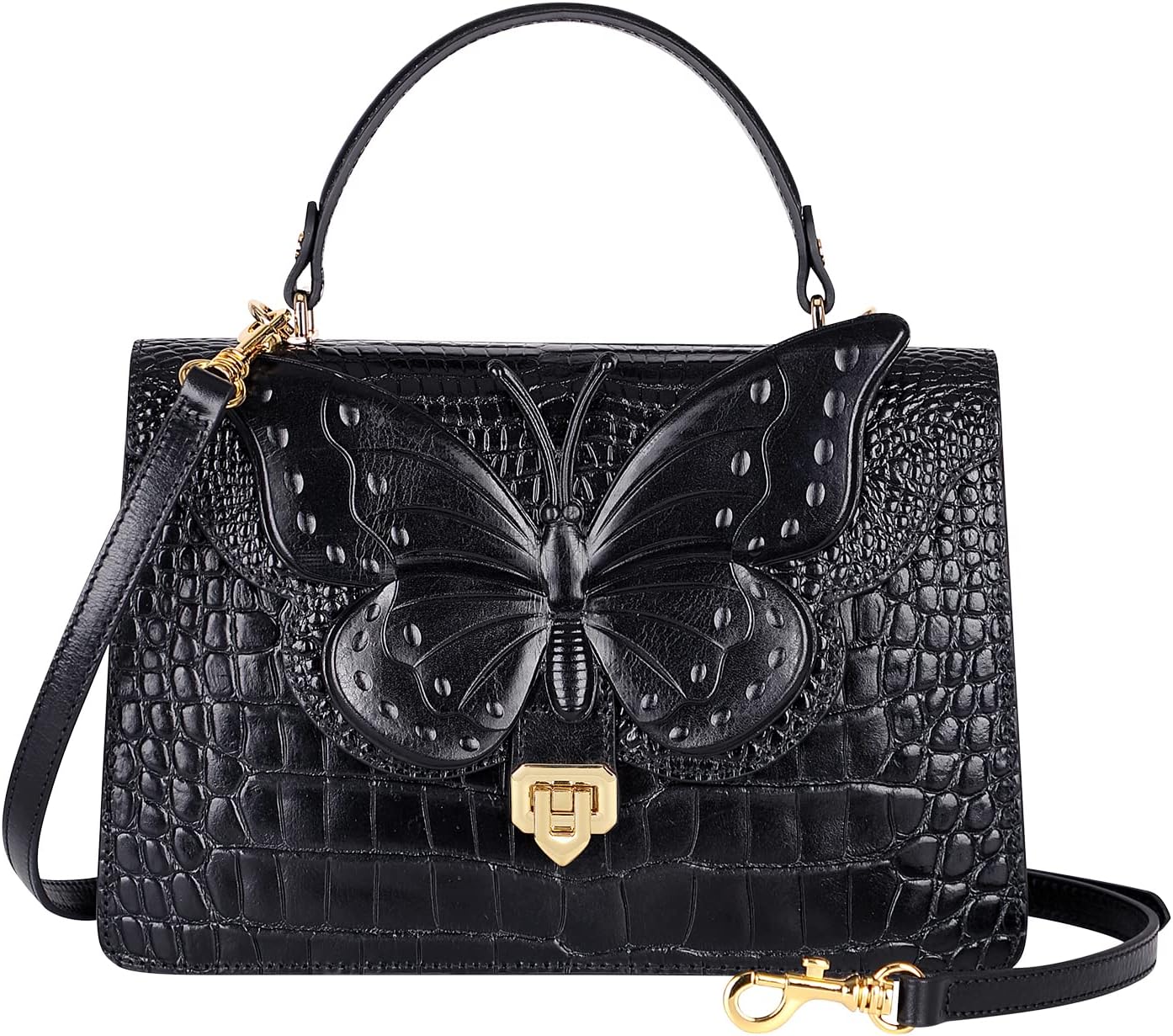 Amazon.com: PIJUSHI Designer Crocodile Leather Handbags for Women ...