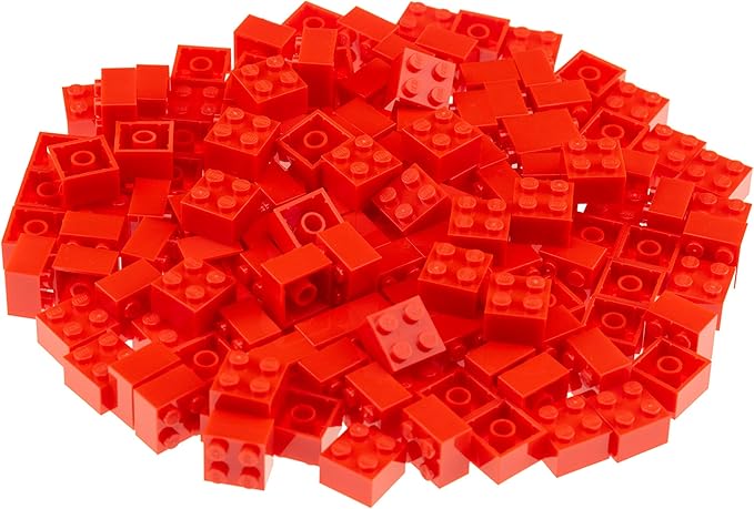 Strictly Briks Classic Bricks 144 Piece 2x2 Red Building Brick Creative ...