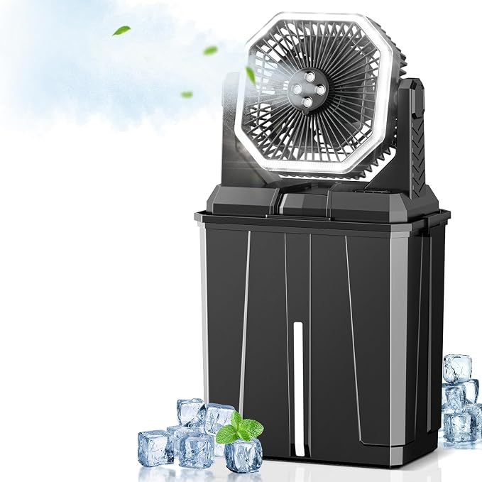 Amazon.com: Allsion Rechargeable Misting Fan with 8L Water Bucket, 3 ...