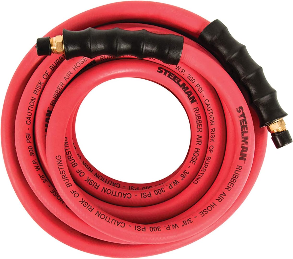 Steelman 25-Foot x 3/8-Inch ID Rubber Air Hose for Pneumatic Tools, 1/4 ...