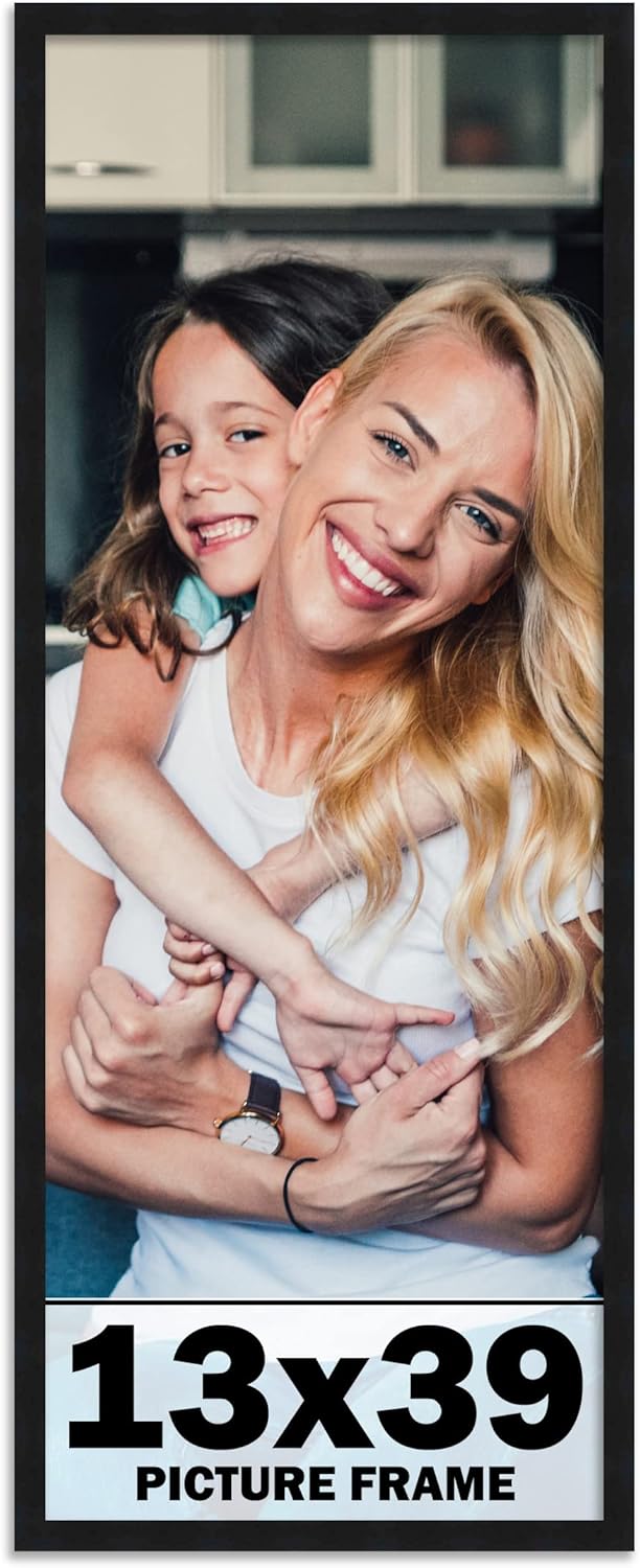 Amazon.com - 13x39 Frame Black Picture Frame - Modern Photo Frame ...
