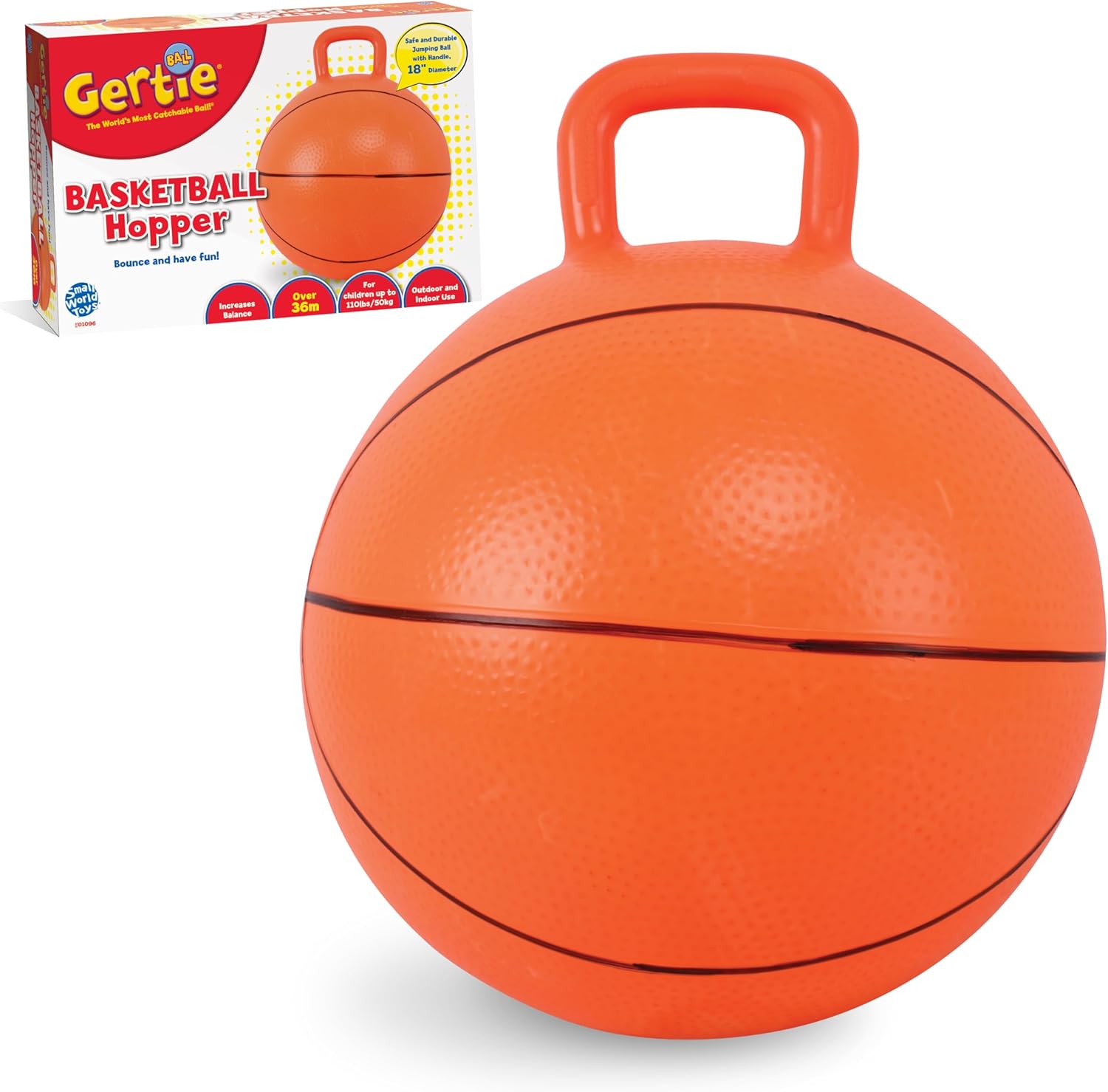 Amazon.com: Small World Toys Gertie Basketball Hopper Ball, 18" Hippity ...