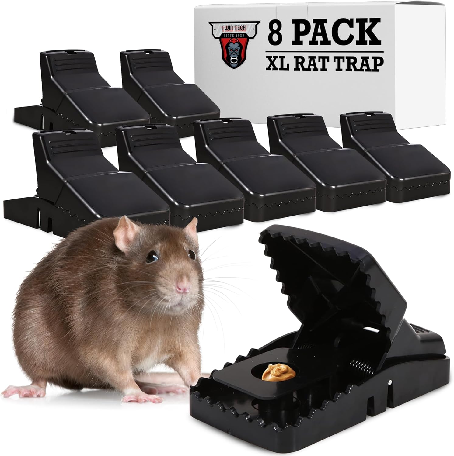 Amazon.com : TwinTech Jaws 8-Pack Reusable Mouse Traps & Rat Trap ...