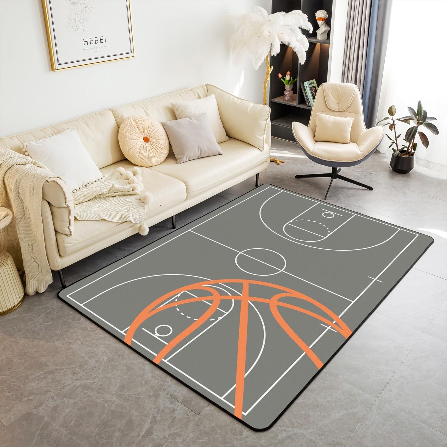 Amazon.com: Basketball Area Rug Extreme Sports Game Style Non Slip Rug ...