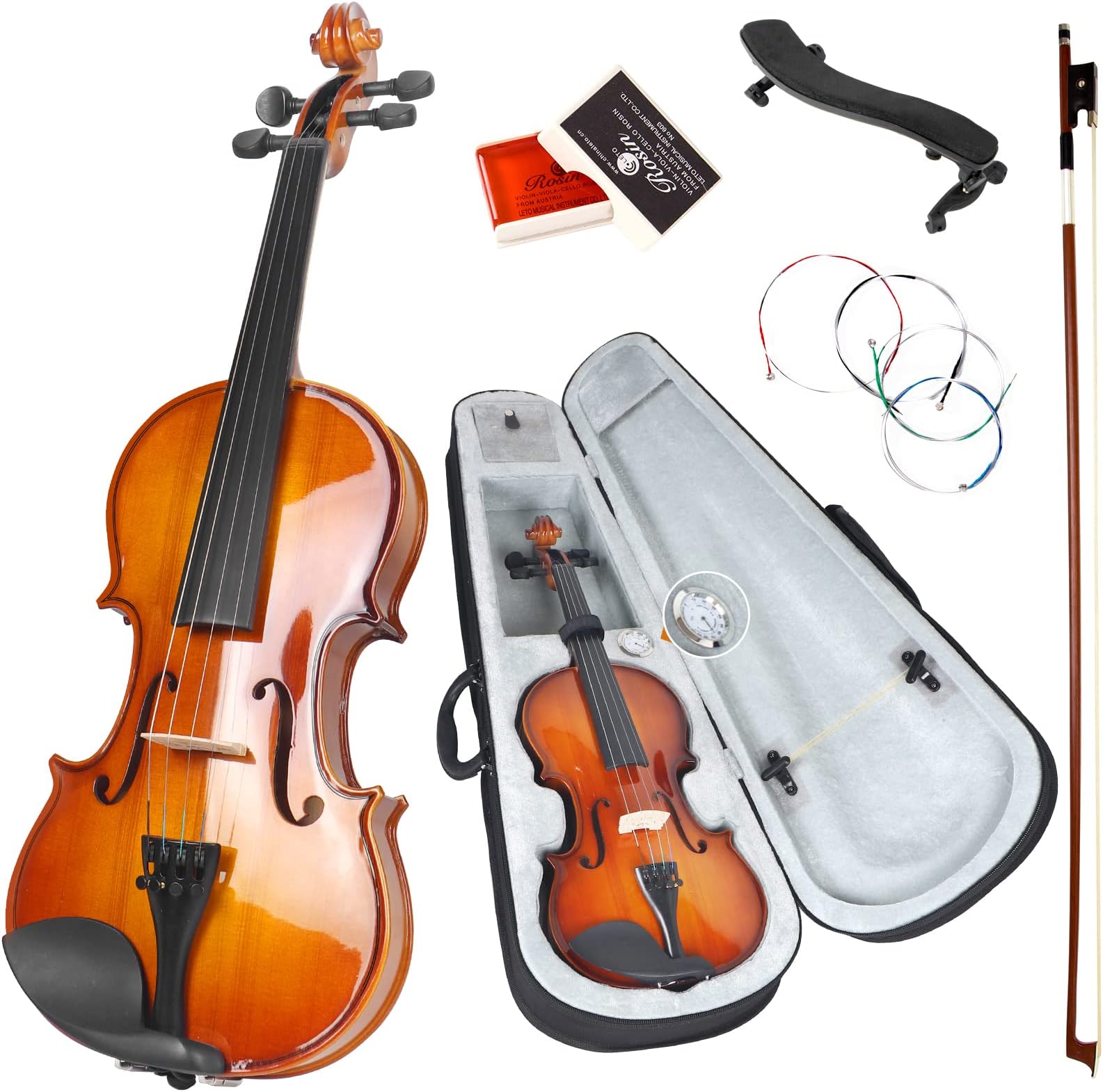 Amazon.com: Kmise, 4 Solid Wood Fiddle for Adults, Beginners Students ...