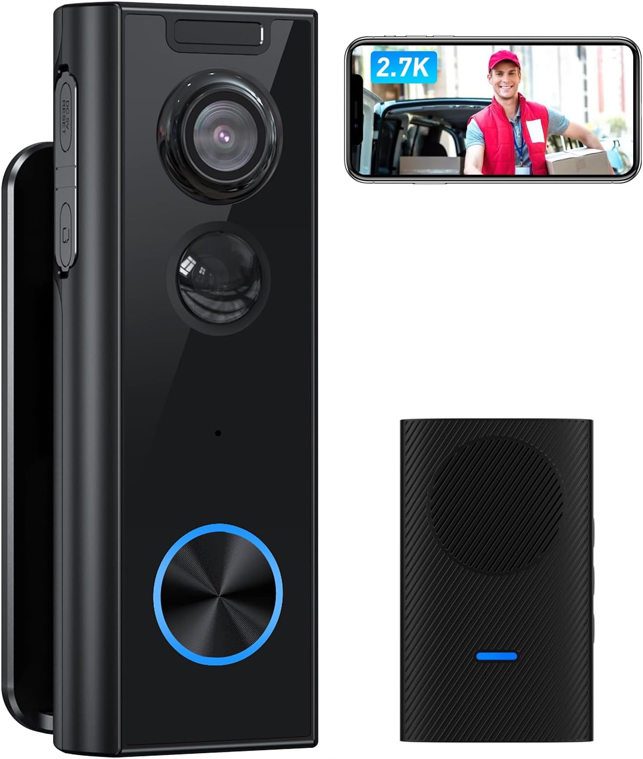 XTU Wireless Video Doorbell Camera with Chime, 2.7K HD WiFi Security ...