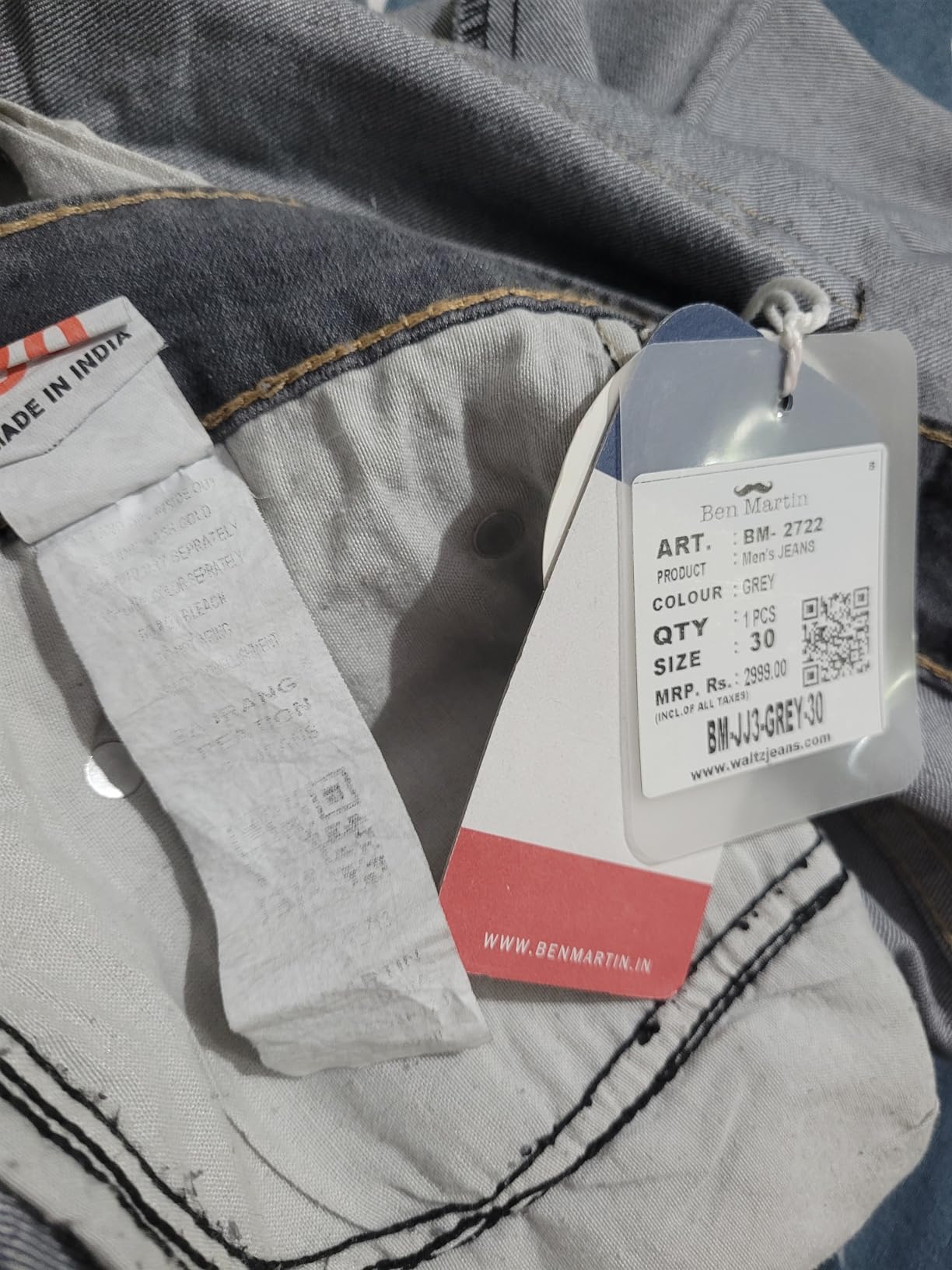 Ben Martin Men's Slim Fit Stretchable 28 Size Black Cotton Denim Jeans ...