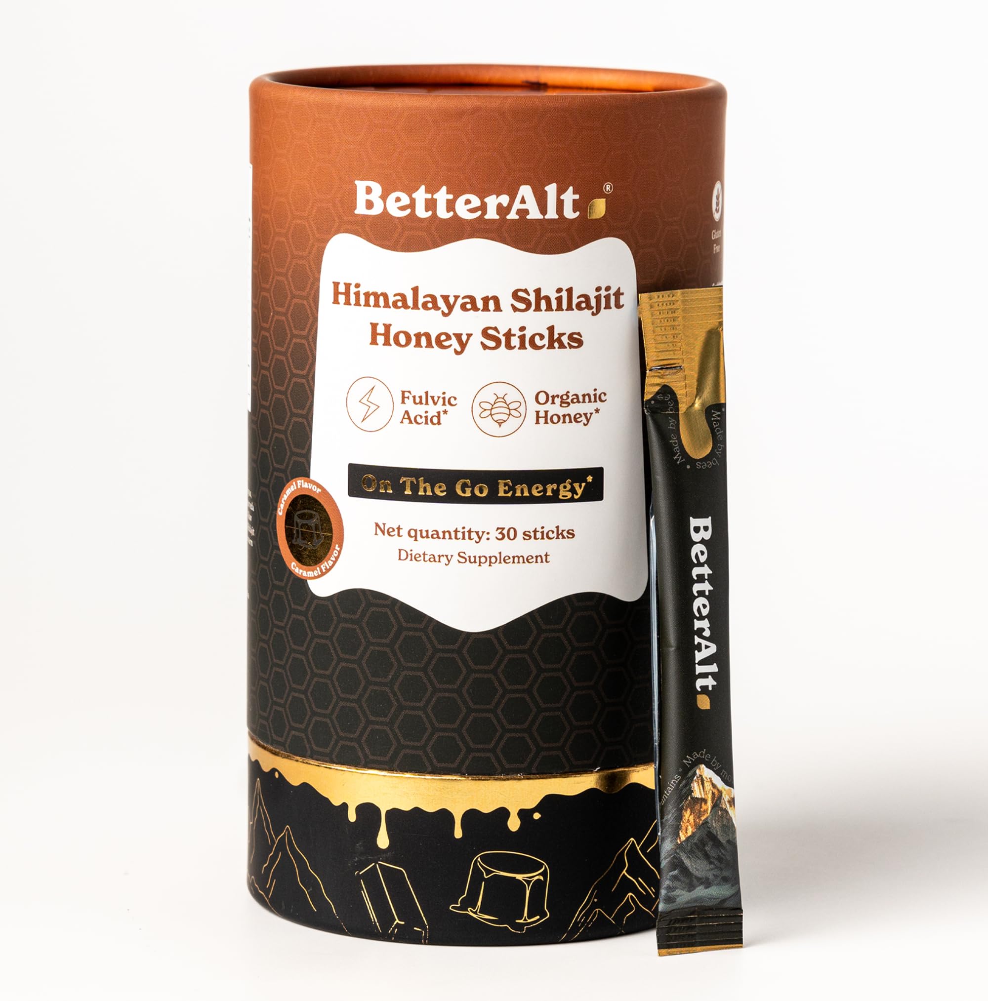 Amazon.com: Better Alt Pure Himalayan Shilajit Caramel Honey Sticks ...