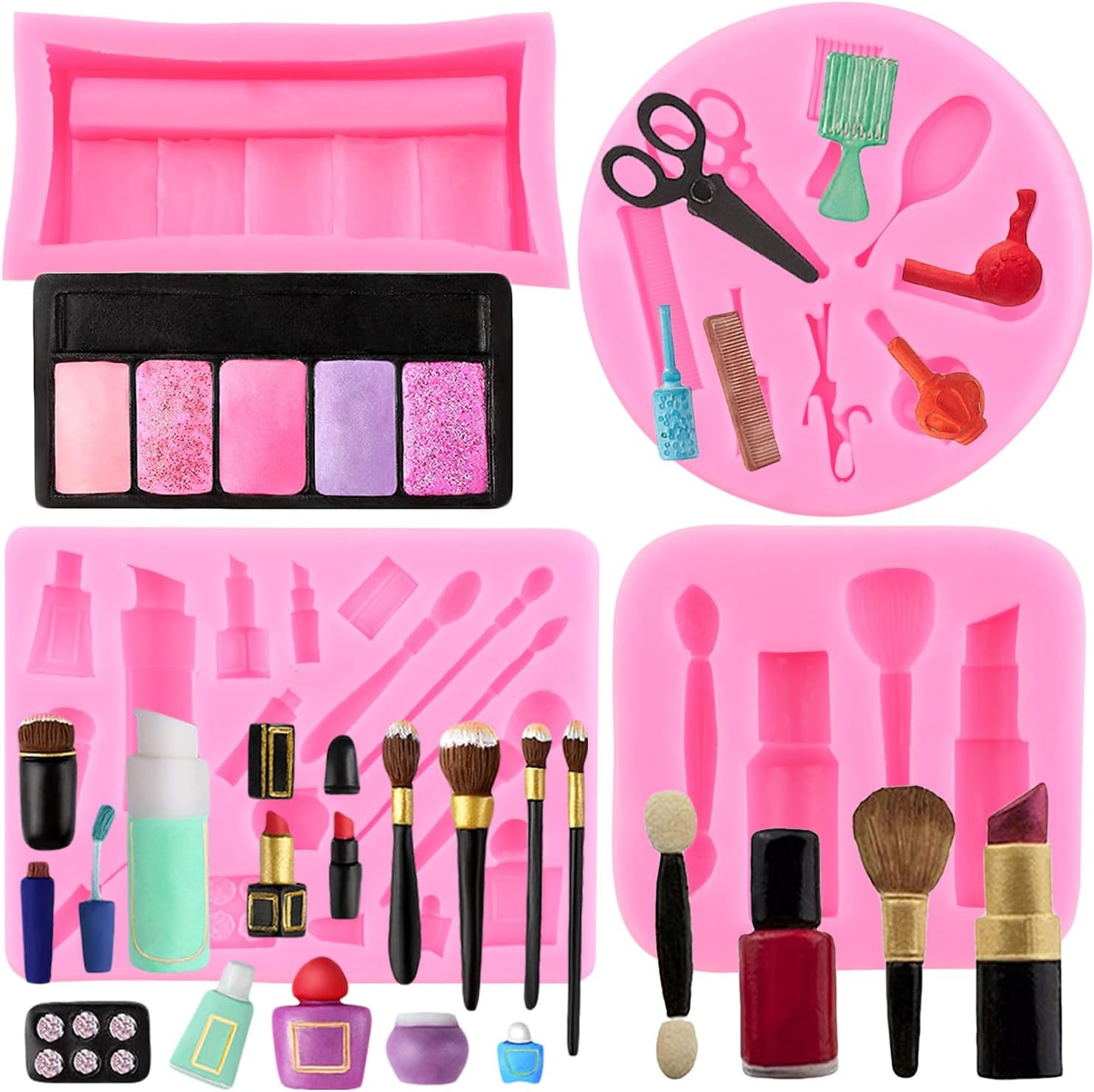 Amazon.com: MYPRACS Makeup Tools Fondant Molds Makeup Theme Silicone ...