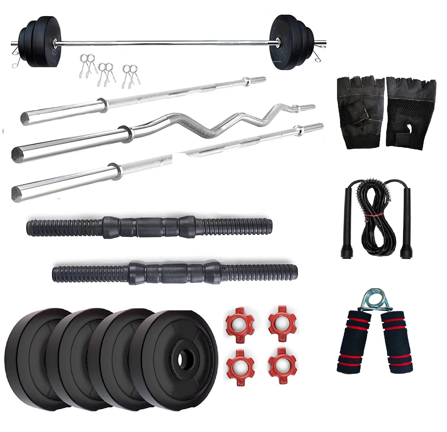 Buy VENOM Home Gym with P.V.C Weight Plates, 4 Fitness Rods (3 Kinds ...