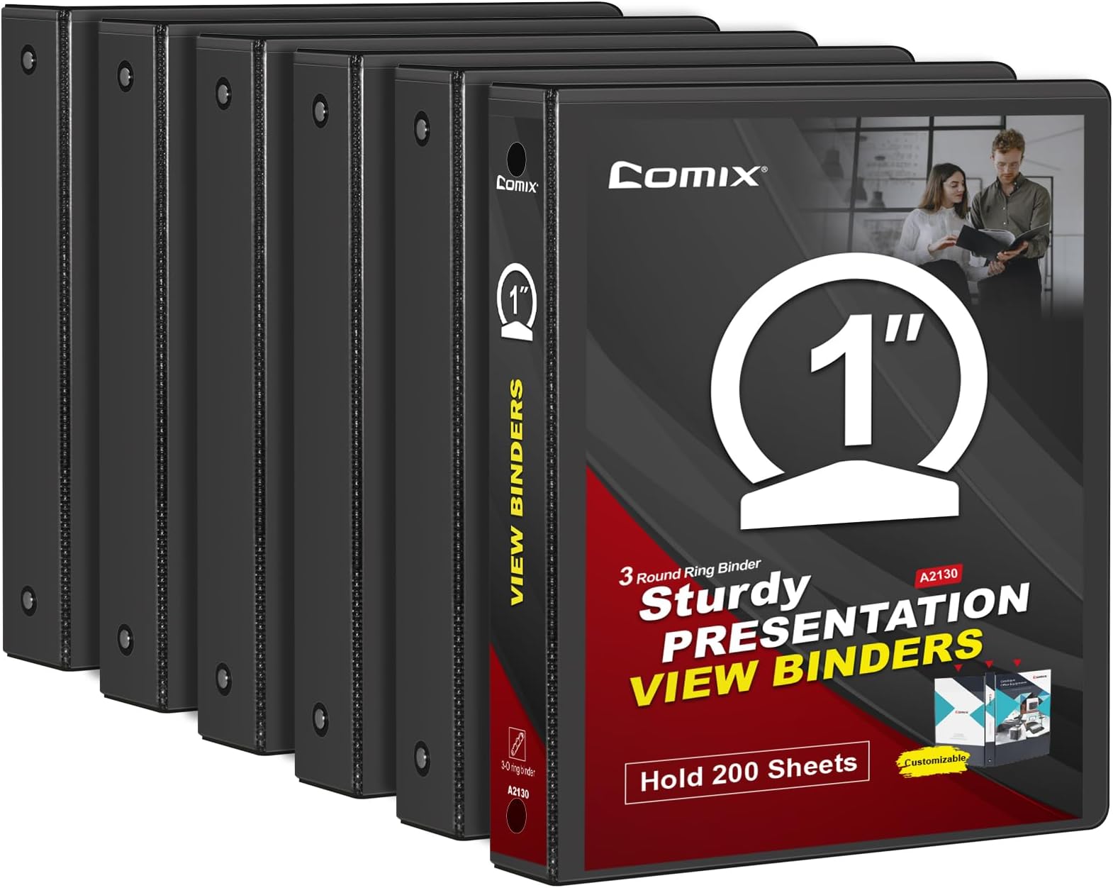 Amazon.com : Comix Durable 3 Ring Binder, 3 inch D Ring Binders, Hold ...