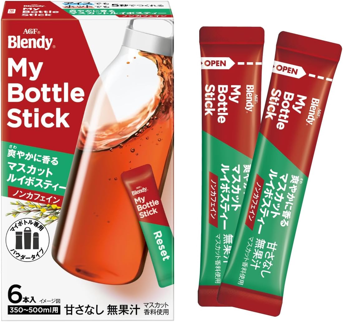 Amazon | AGF ブレンディ マイボトルスティック 爽やかに香る マスカットルイボスティー 6本×3箱 【 マスカットティー 】【 フルーツティー 】【 水筒用 】 | AGF ...