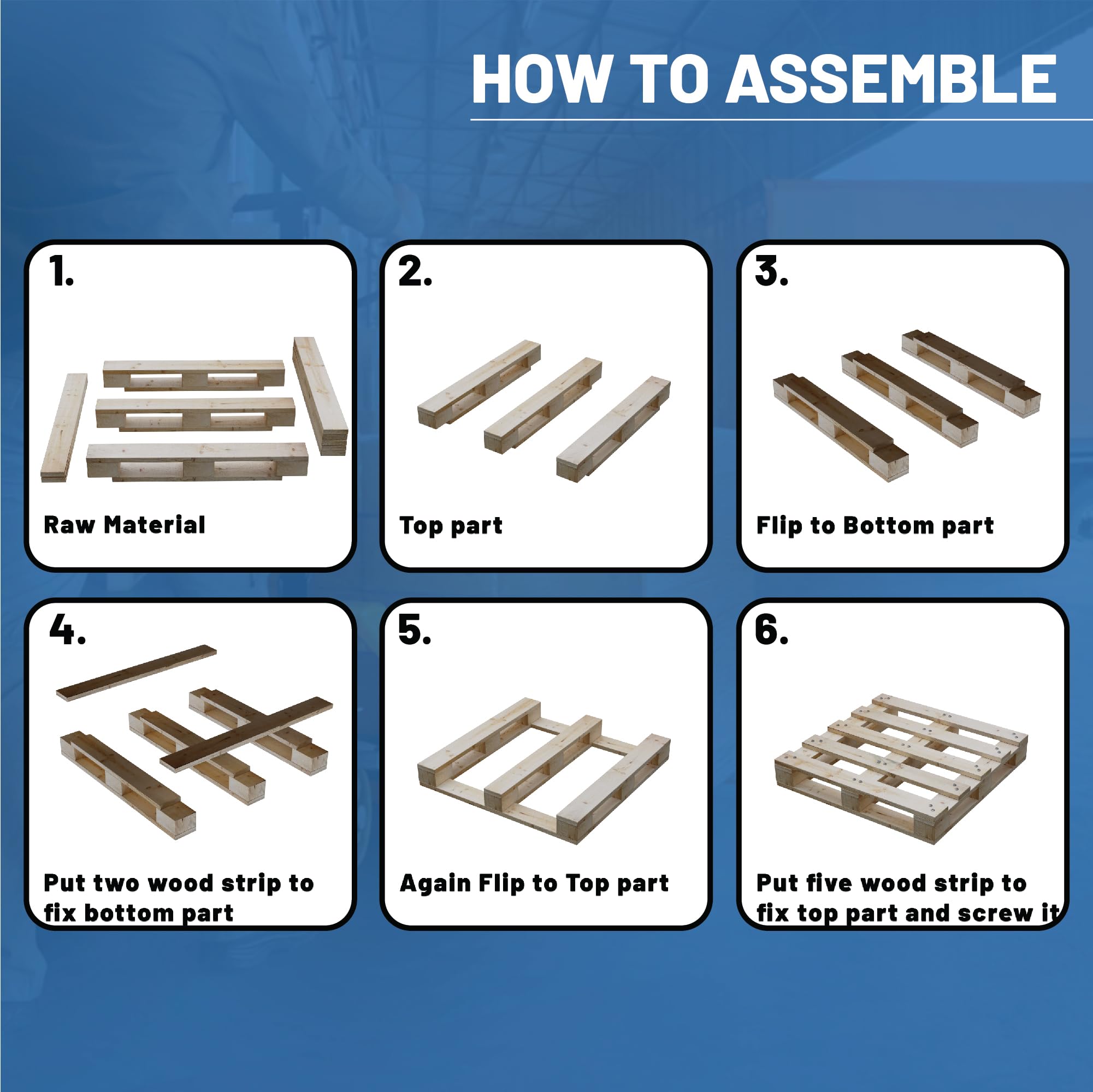 Snapklik.com : Unassembled Heavy-Duty Wooden Pallet Kit 48x24x5 Inches ...
