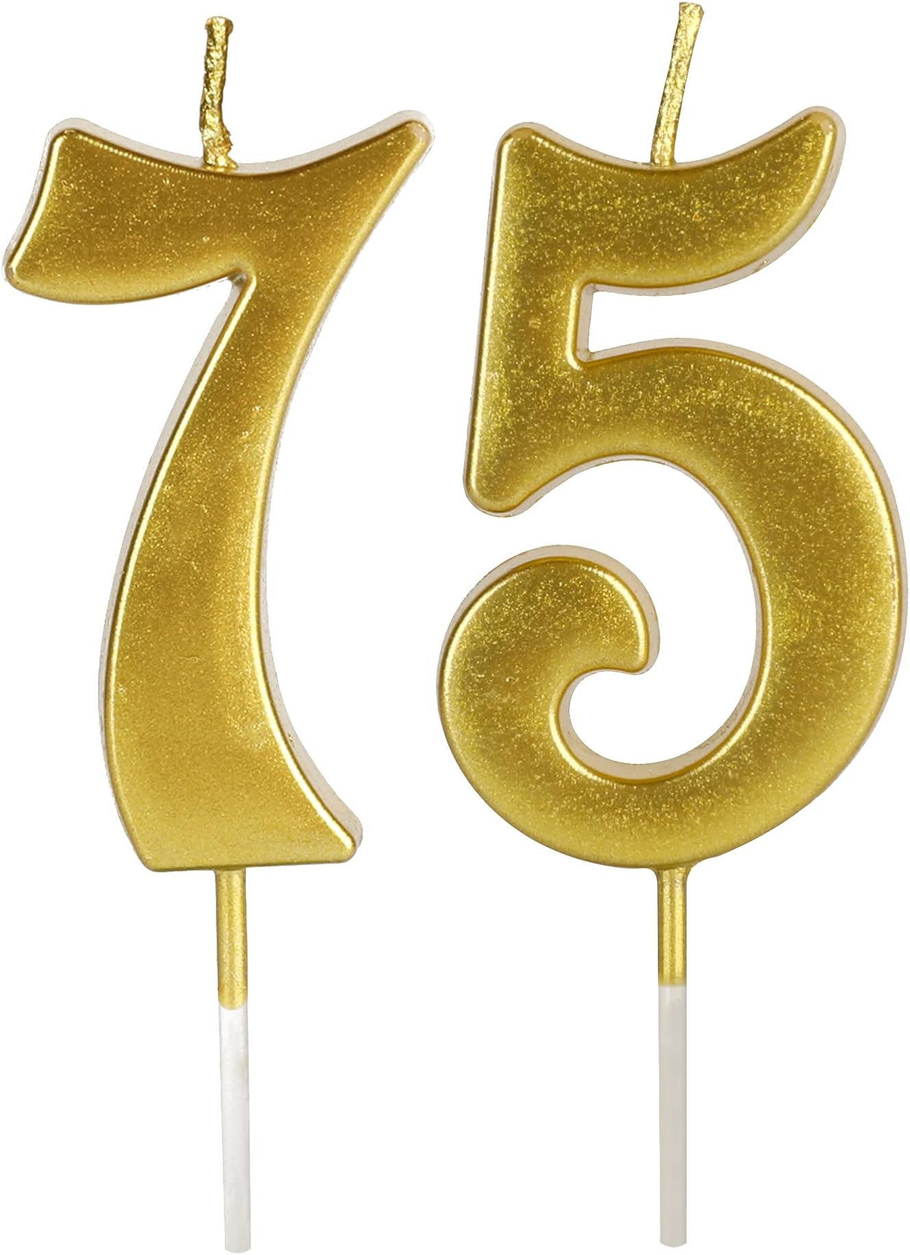 Amazon.com: 75th & 57th Number Birthday Candles for Cake Topper, Number ...