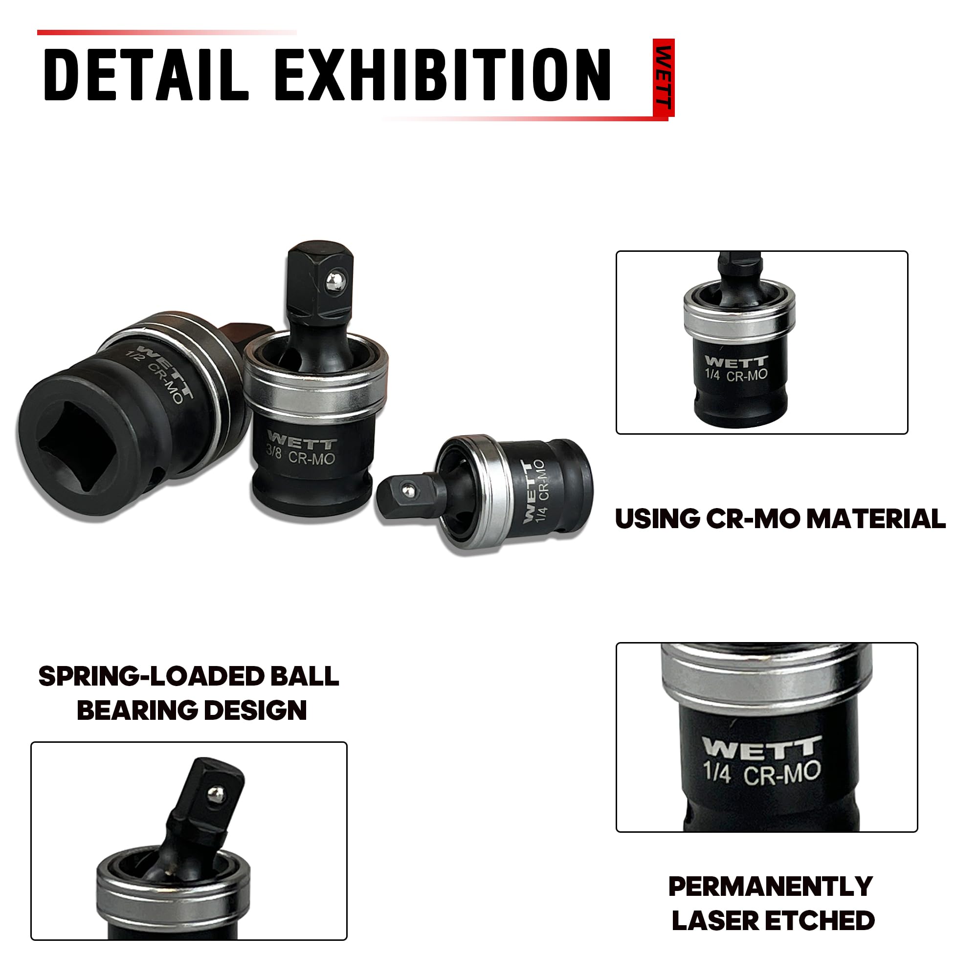 Snapklik.com : Impact Universal Joint Set, 3-Piece Socket Swivel ...