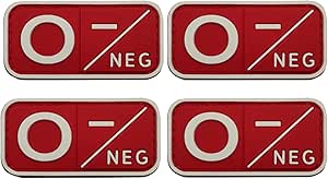 Amazon.com: Blood Type PVC Patches, O- Negative, Hook and Loop Fastener ...