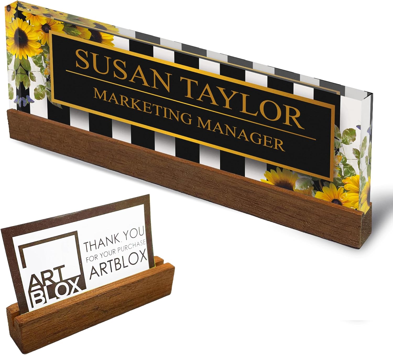 Amazon.com: Artblox Personalized Office Desk Name Plate and Business ...