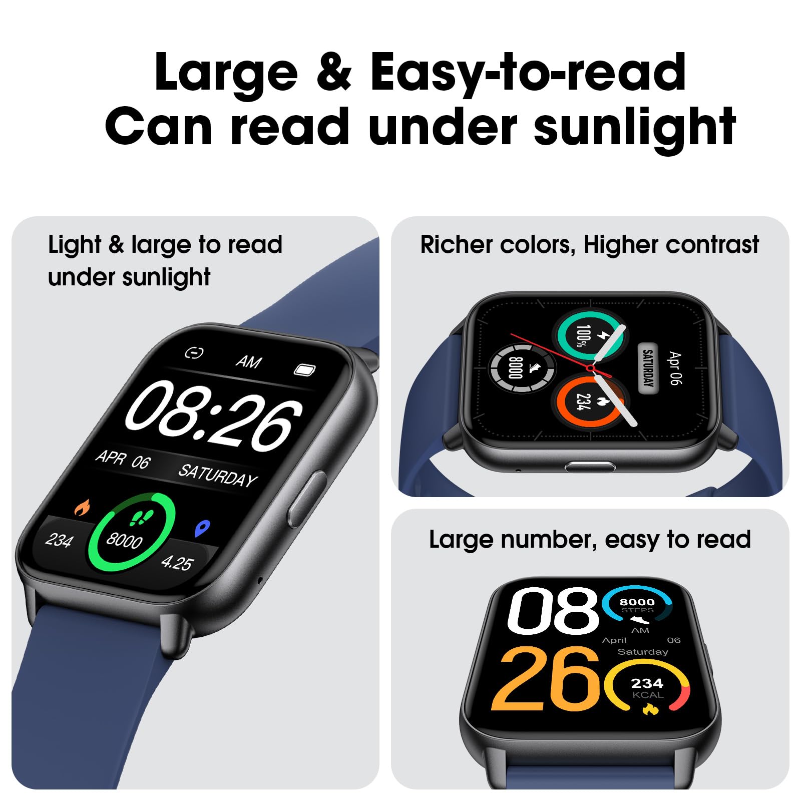 Snapklik.com : EURANS Smart Watch No App/Phone Required, Long Battery ...