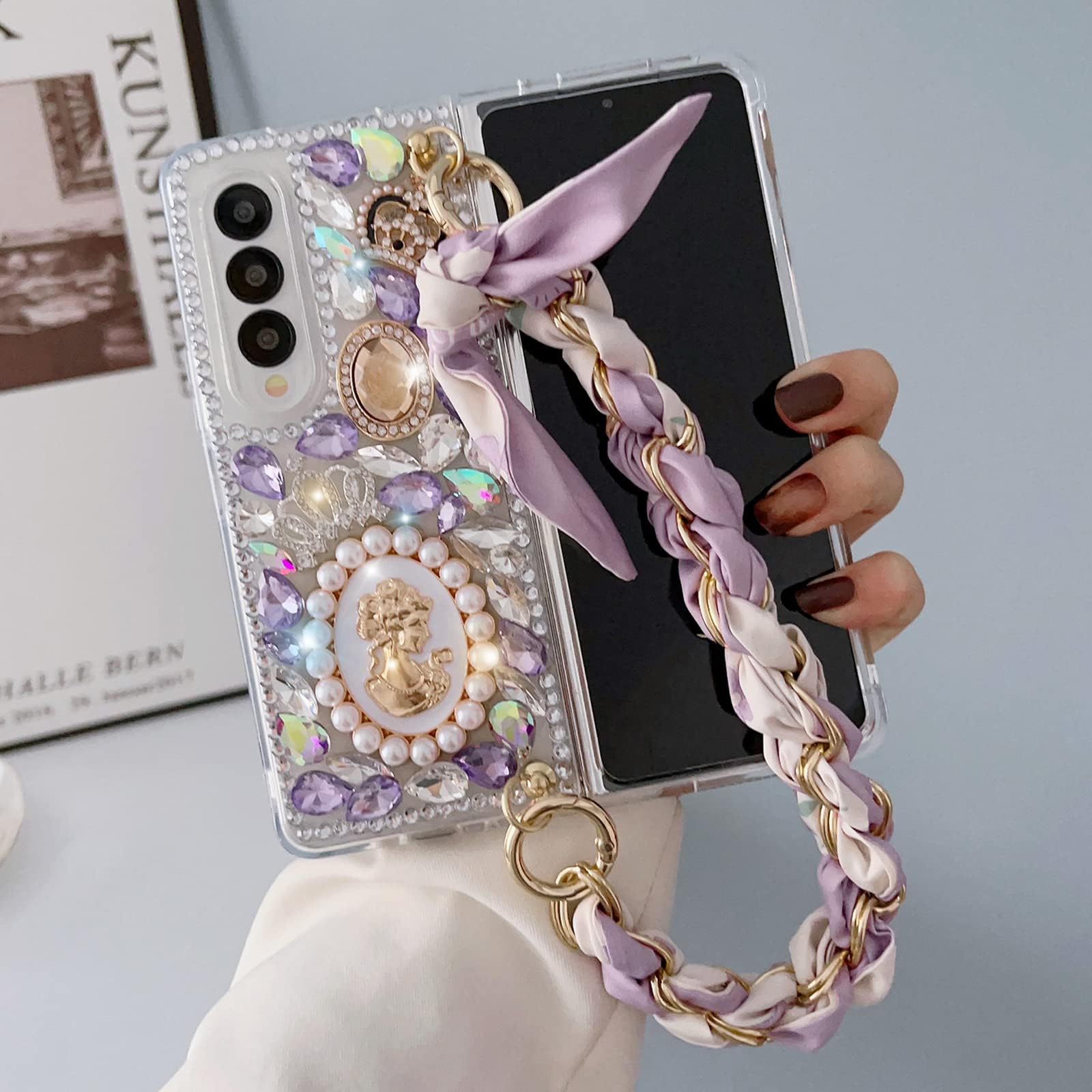 Amazon.com: Omio for Samsung Galaxy Z Flip 6 Bling Case with Hand Chain ...