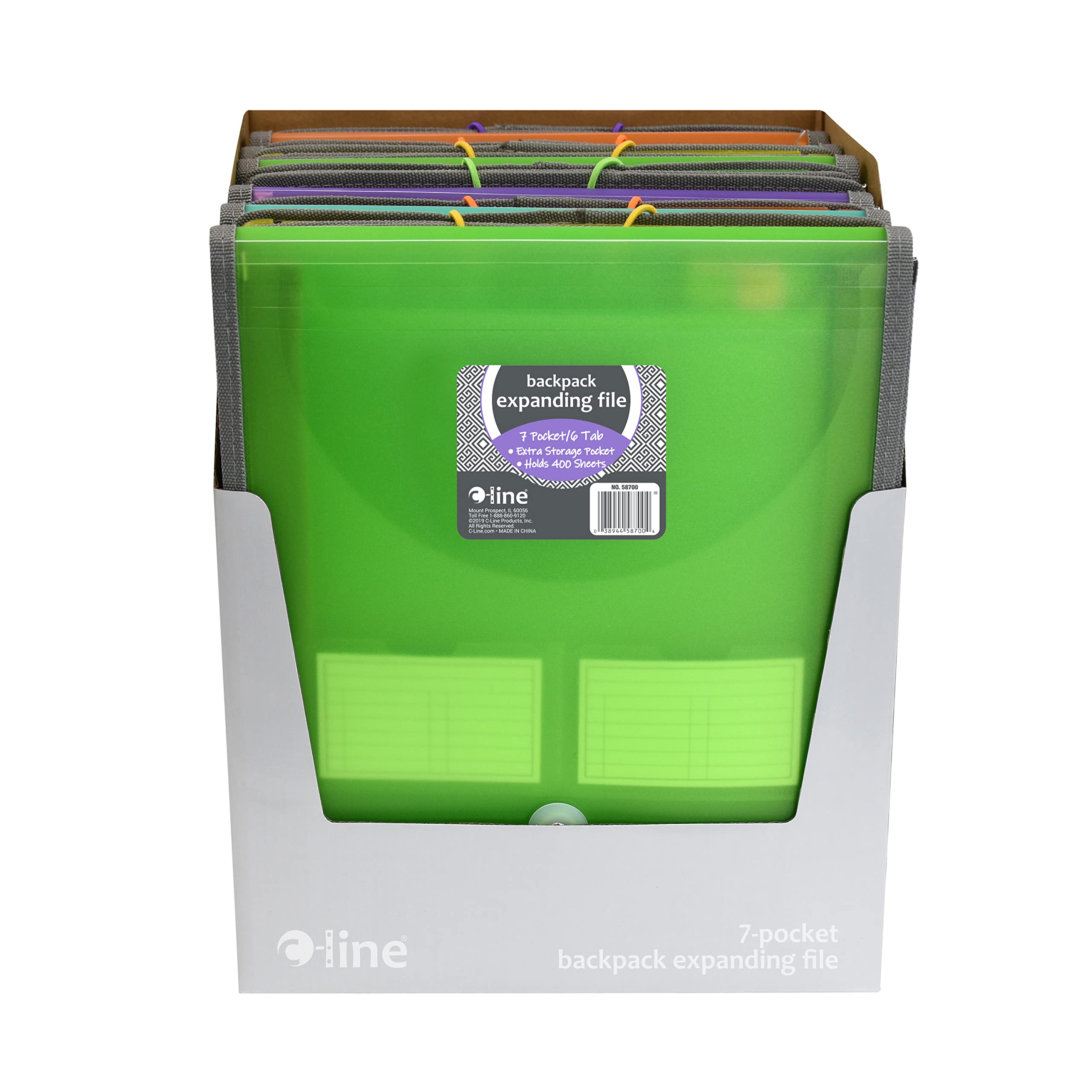 Backpack Organizer C-Line 7-Pocket Vertical - Expanding File For Letter ...
