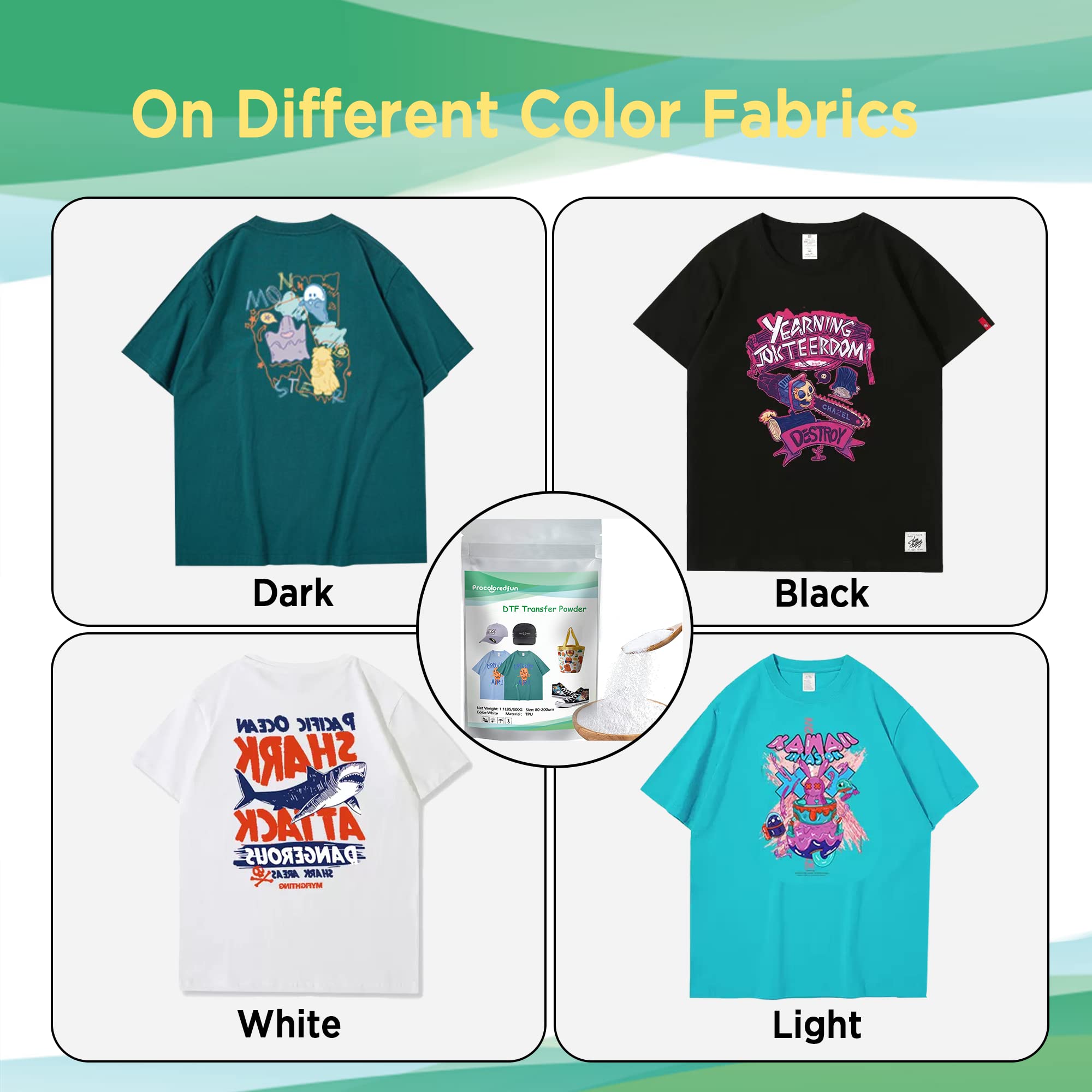 Snapklik.com : Procoloredfun DTF Powder-White Adhesive Digital Transfer ...