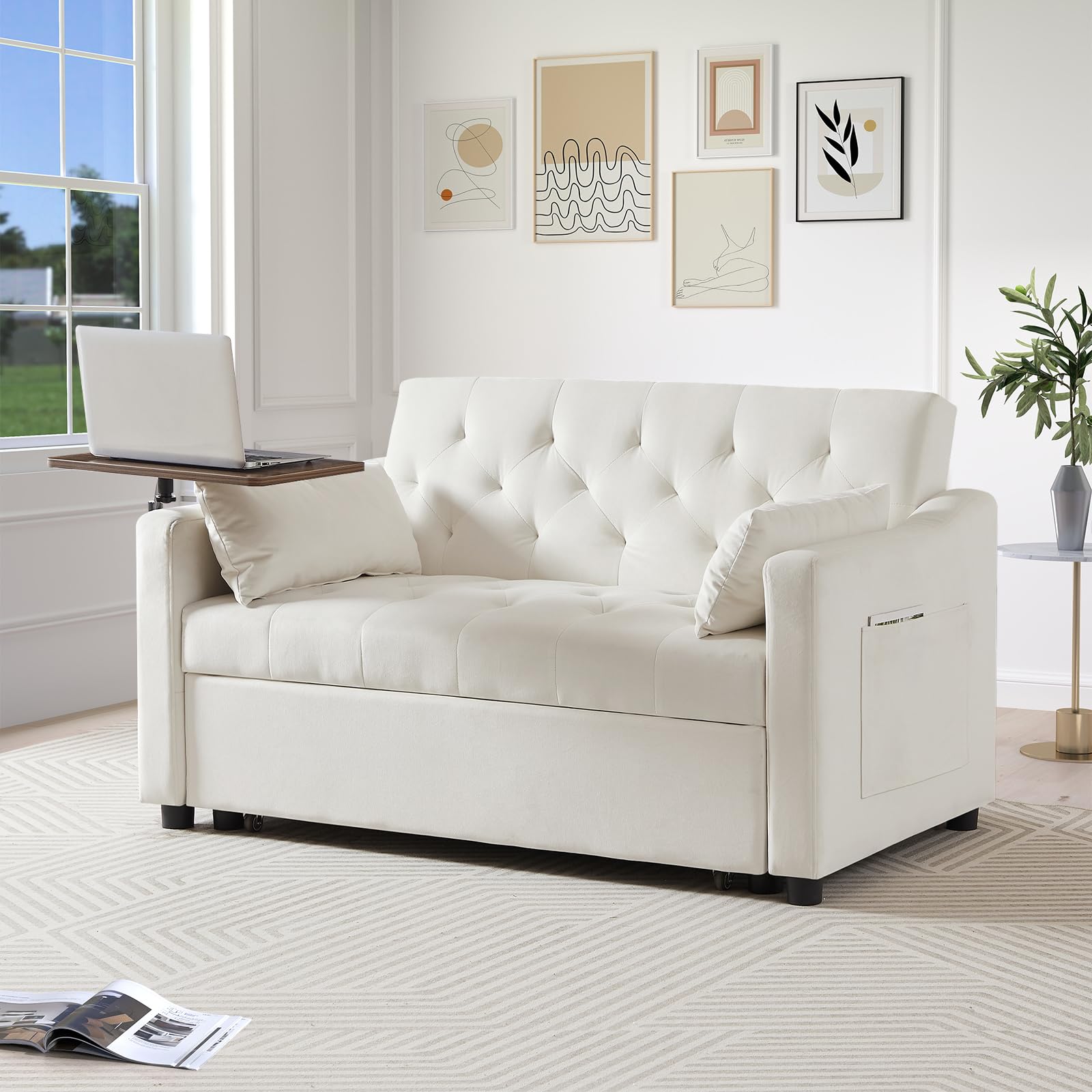 Amazon.com: Yafylly 3 in 1 Convertible Sofa Bed, 3-Level Adjustable ...