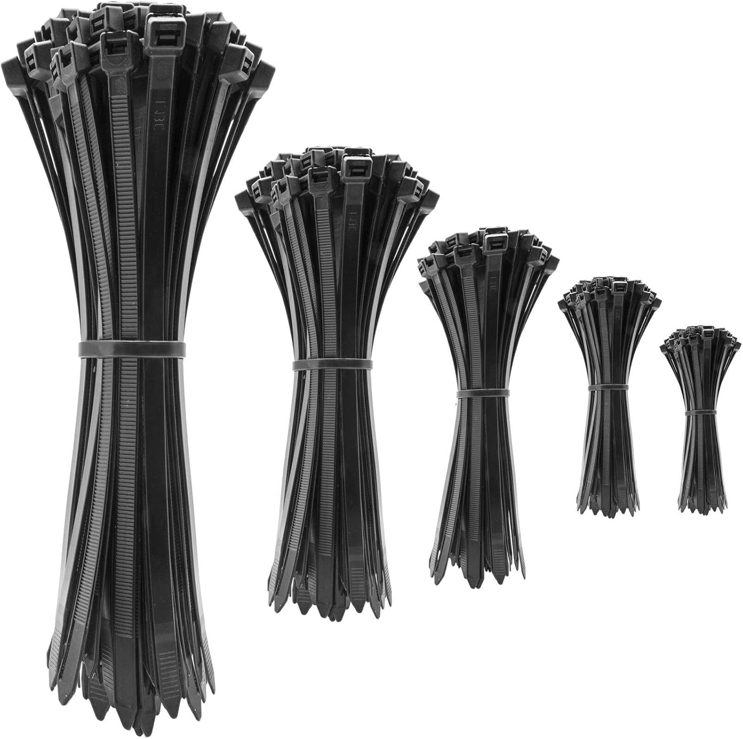 500 Stück Kabelbinder Set schwarz versch. Längen Kabelstrapse ...