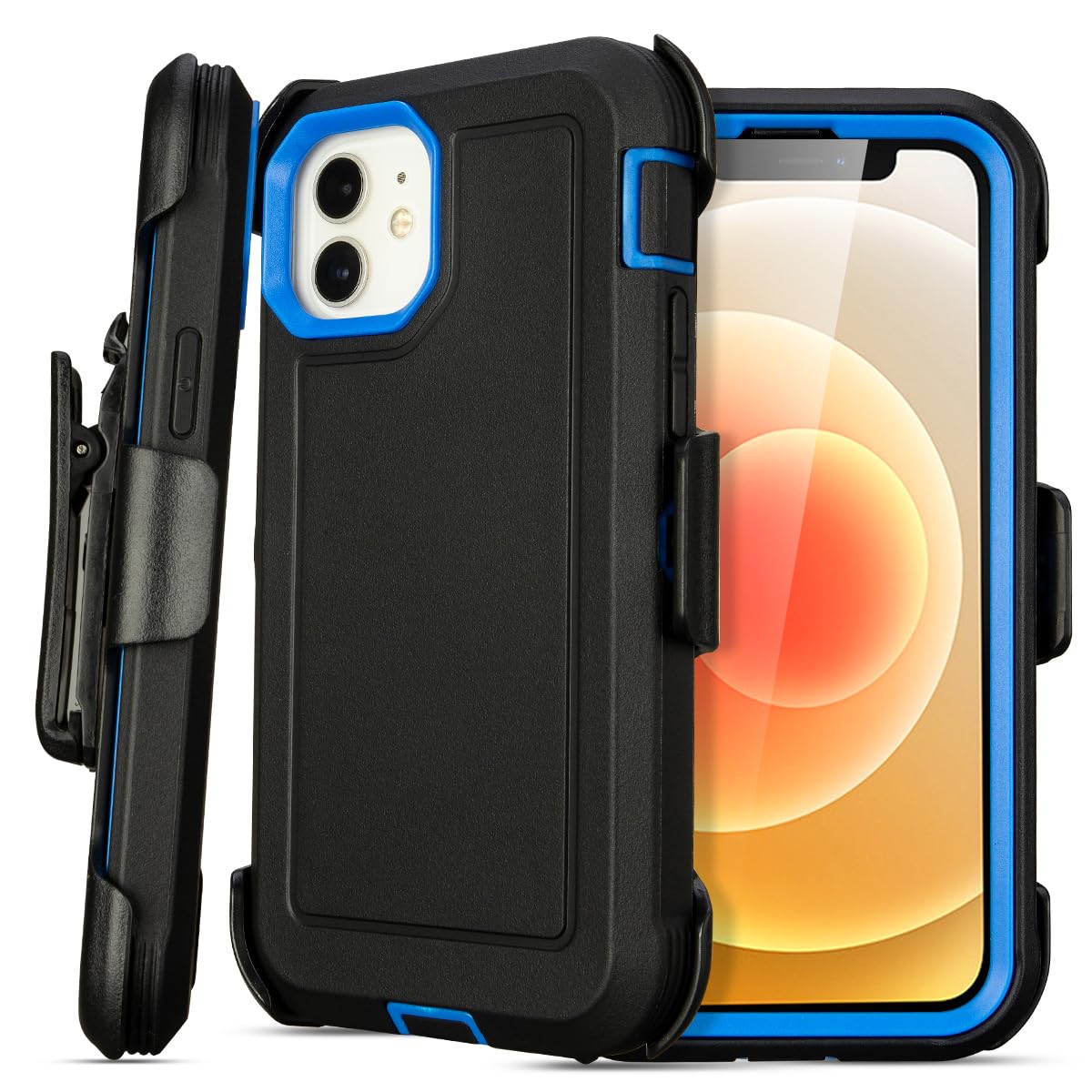 Amazon.com: Yowtrey for iPhone 12 Case with Clip Belt Holster, Heavy ...