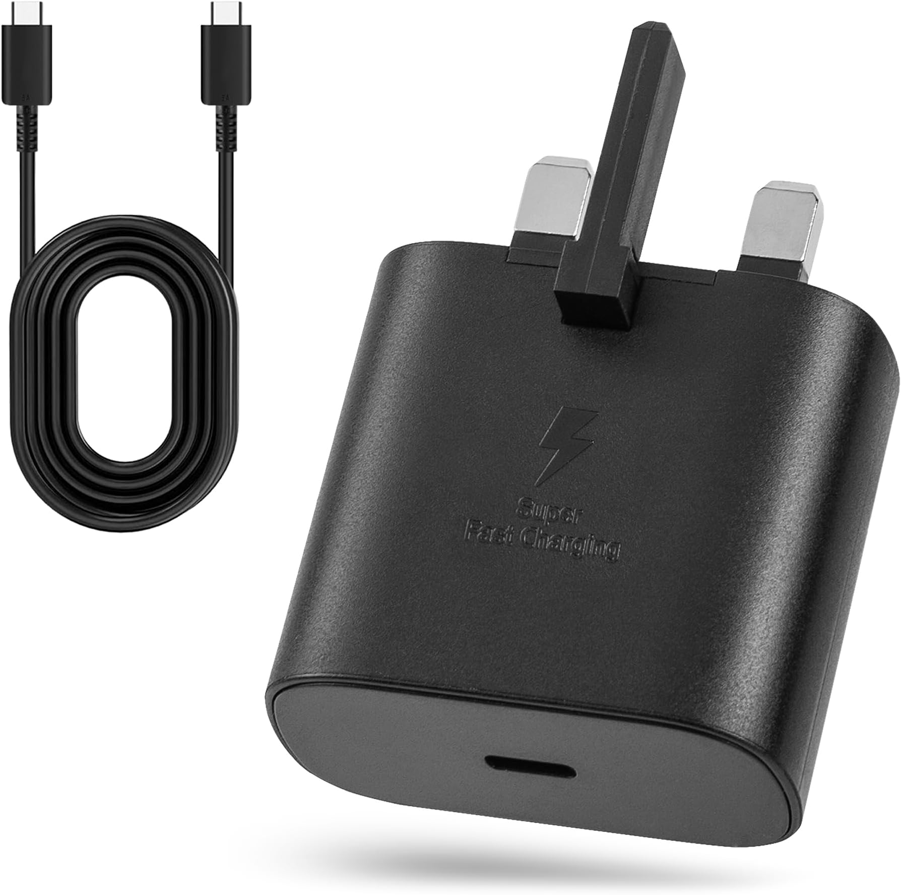 25W Samsung Phone Fast Charger Plug With 6FT USB C Cable Compatible ...